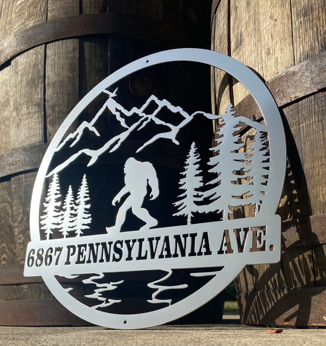 Personalized Scenic Bigfoot Sign | Personalized Sasquatch | Mountain ...