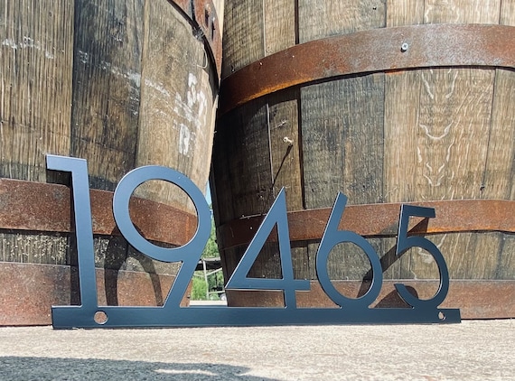 Modern Metal Address Sign Mid Century Metal Address 5 - Etsy