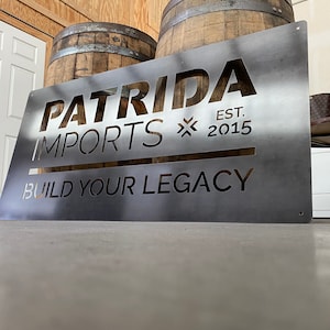 Large 24"x 48" Metal Custom Logo Business Sign | Outdoor Sign | Office ...