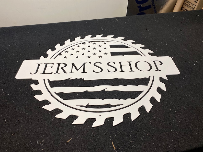 Custom American Flag Workshop Sign Metal Shop Sign Free - Etsy