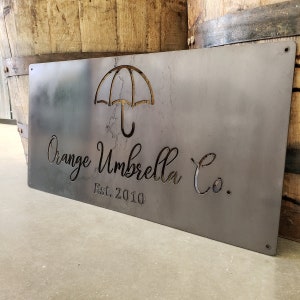 16"h X 36"l Custom Metal Business Sign With Your Logo | Outdoor Office ...