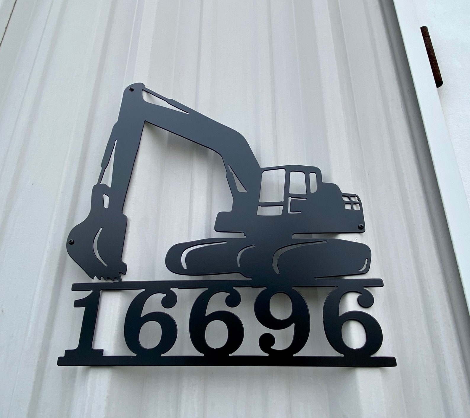 Excavator Address Sign Heavy Machinery Mailbox Sign - Etsy