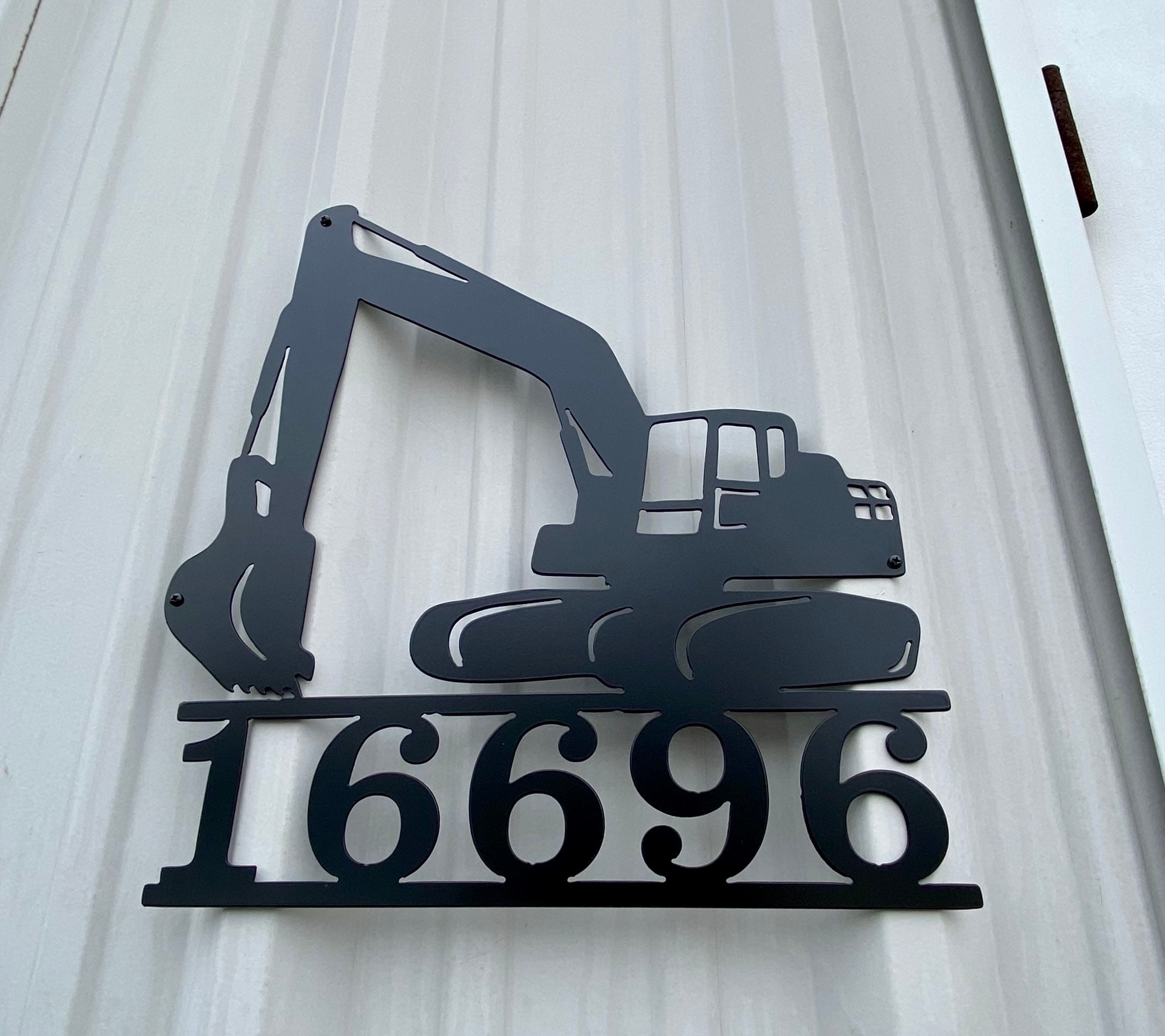 Excavator Address Sign Heavy Machinery Mailbox Sign - Etsy
