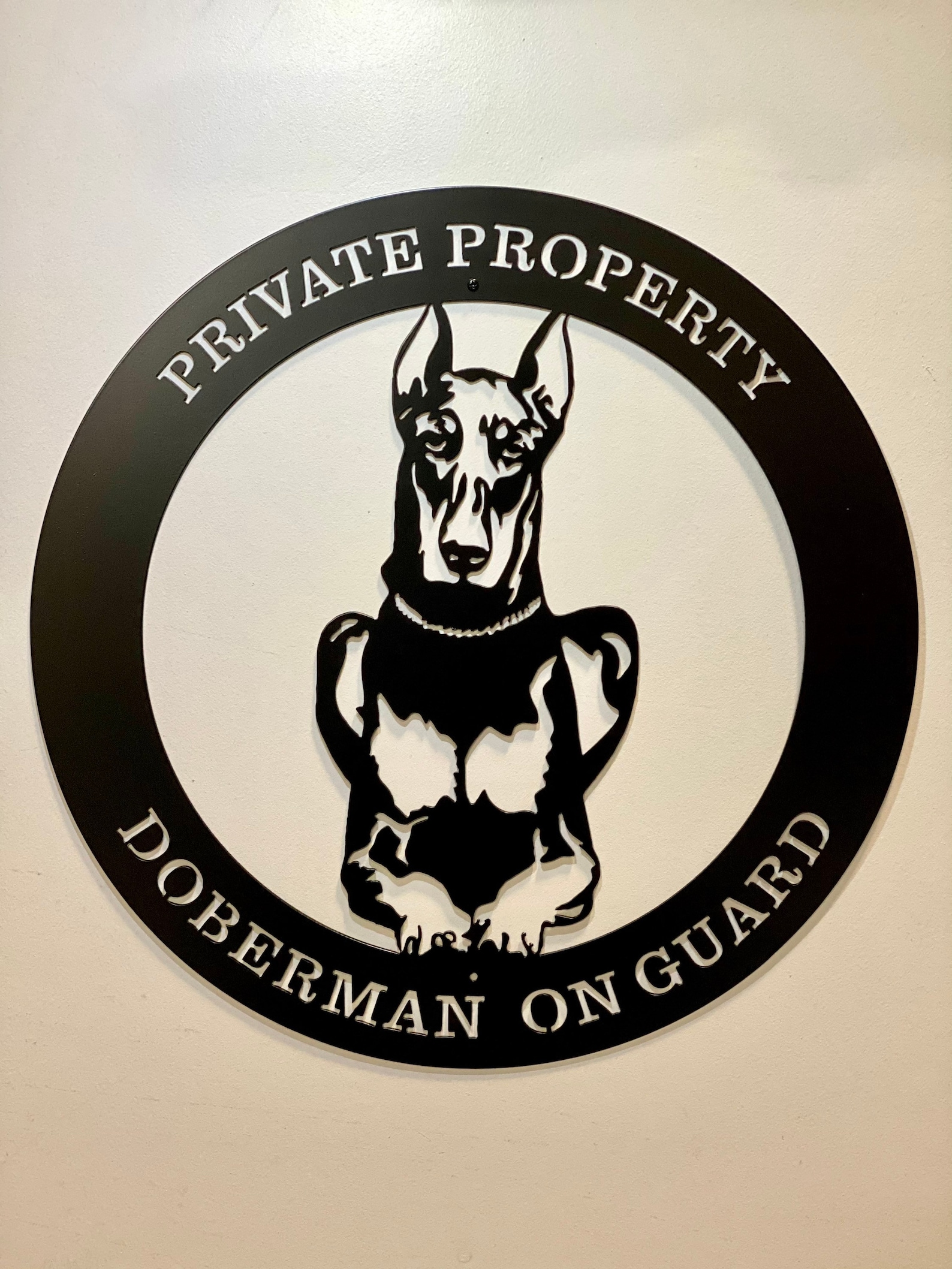 Doberman Beware of Dog Sign | Doberman Fence Sign | Doberman Porch Sign ...