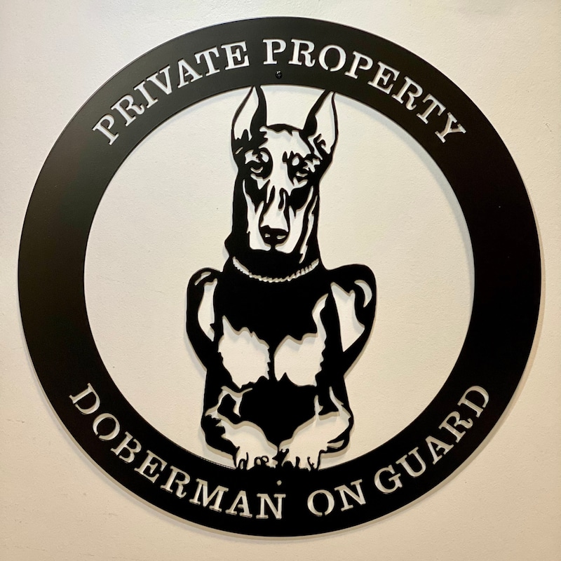 Doberman Dog Sign - Etsy