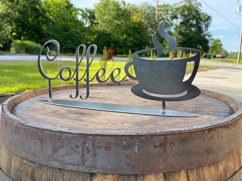 Coffee Sign With Base Stand Coffee Metal Sign Coffee Bar - Etsy