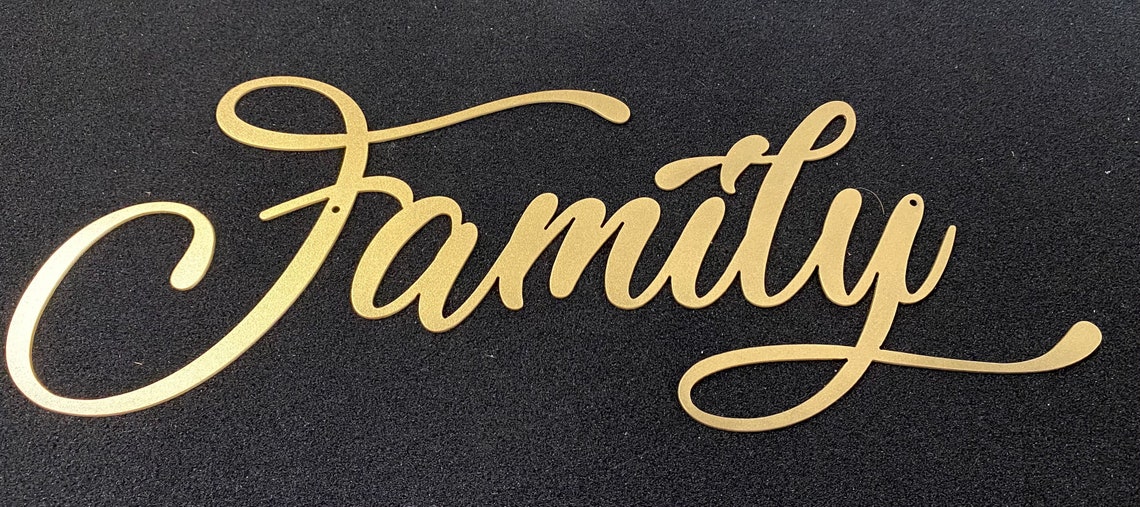 Family Script Metal Sign Family Metal Wall Sign Fall Decor - Etsy