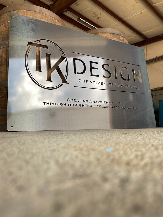 Large 30x 46 Metal Custom Logo Business Sign - Etsy