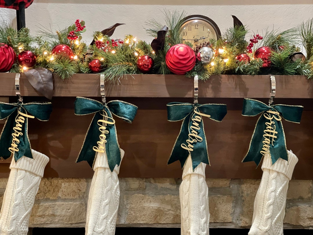 Personalized Metal Christmas Stocking Name Tags | Custom Metal Names ...