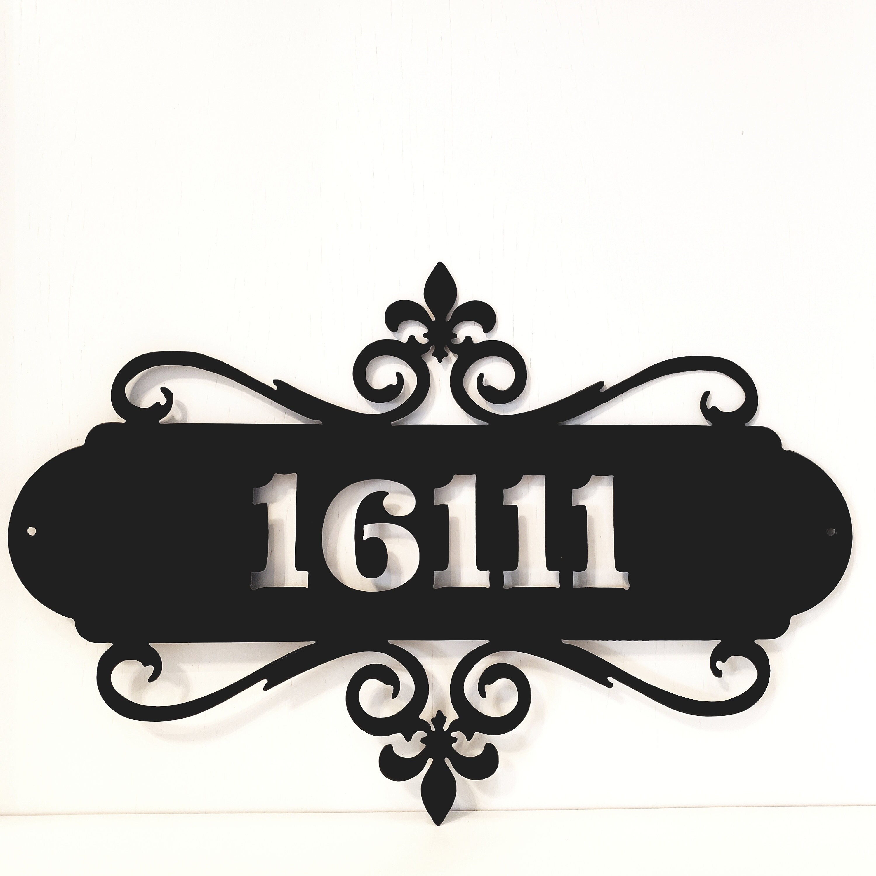 Custom Fleur De Lis Decorative Metal Address Sign Outdoor | Etsy