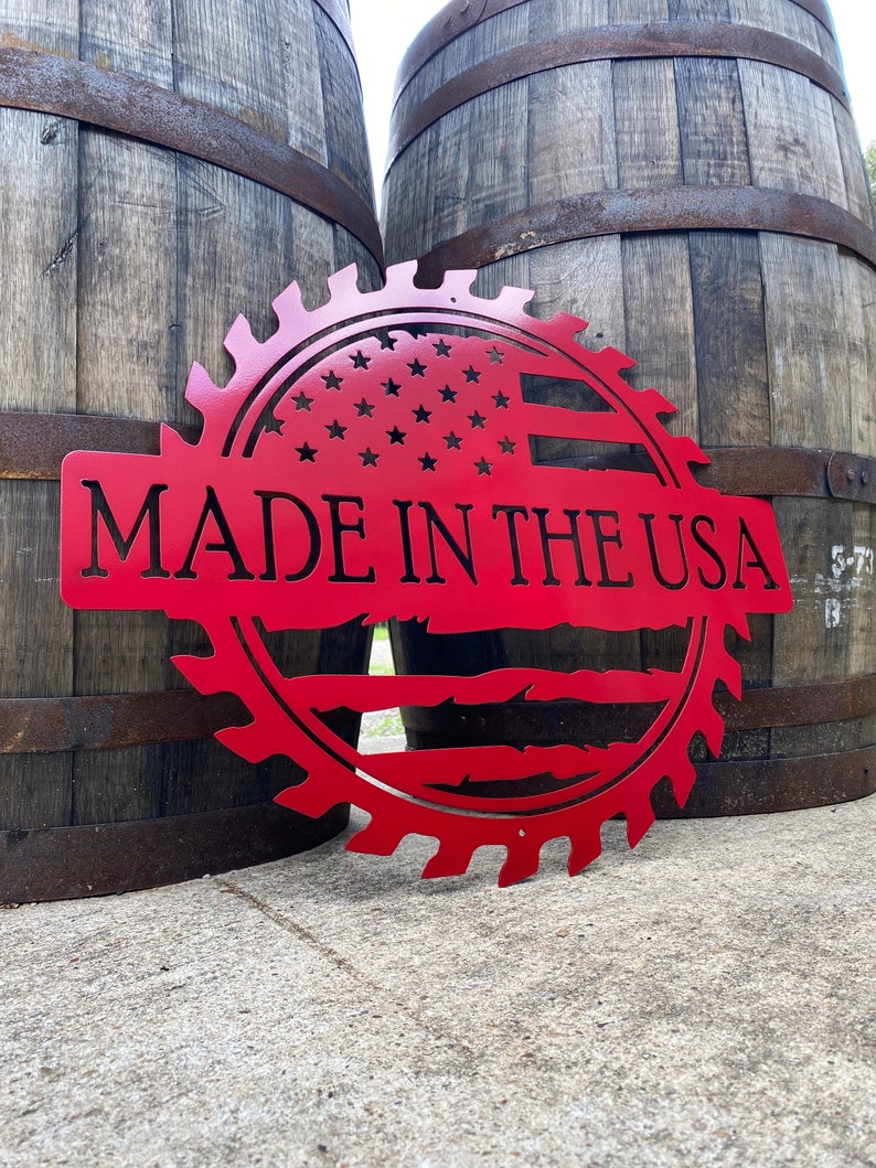 Custom American Flag Workshop Sign Metal Shop Sign Free - Etsy