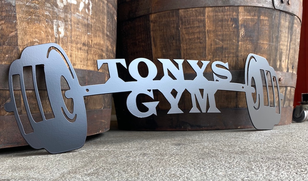 Personalized Gym Sign | Weights Sign | Metal Fitness Sign | Garage Sign ...