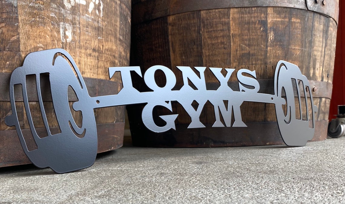 Personalized Gym Sign Weights Sign Metal Fitness Sign - Etsy