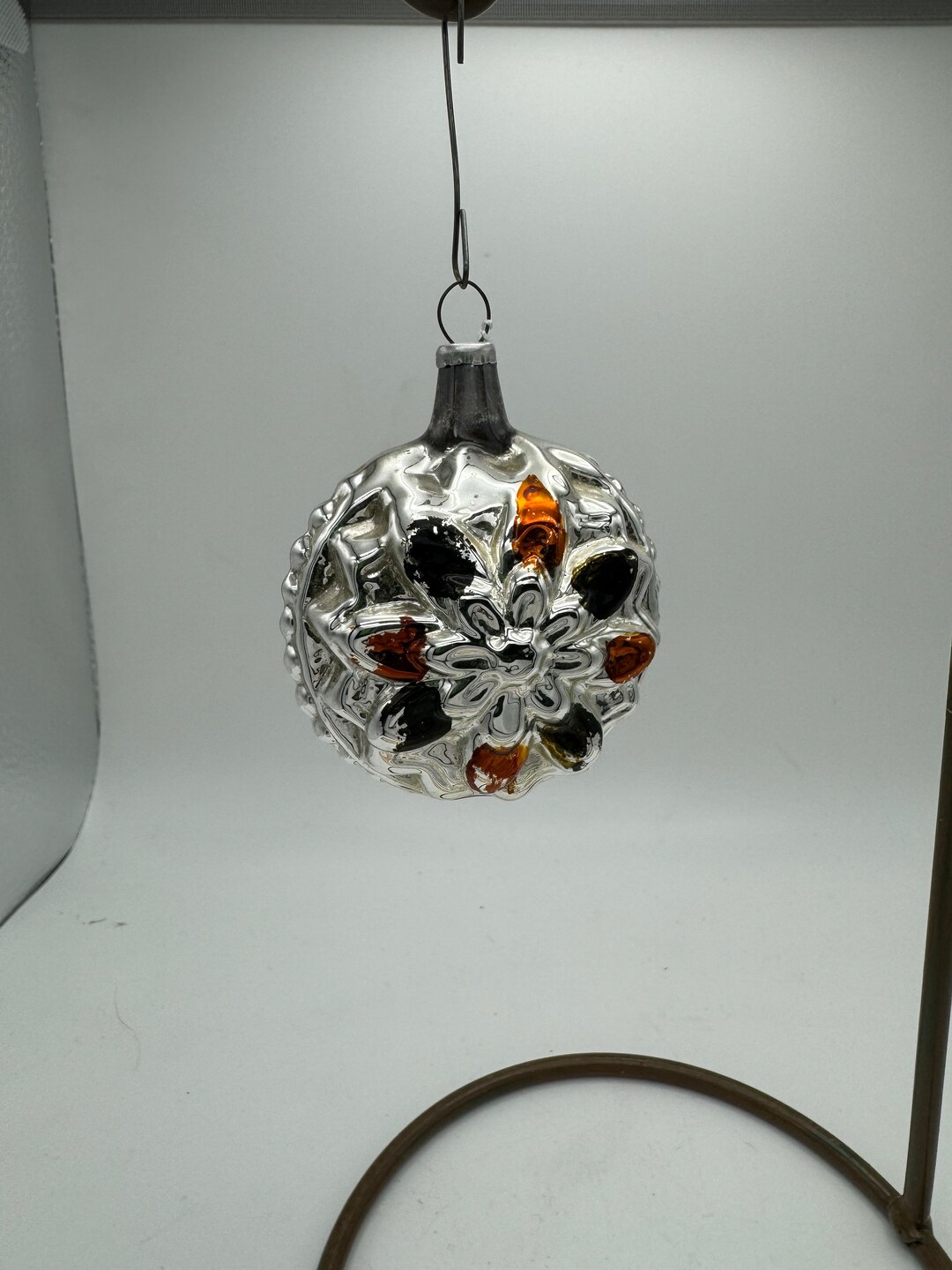 Vintage Russian Mercury Glass Floral Ornament - Etsy