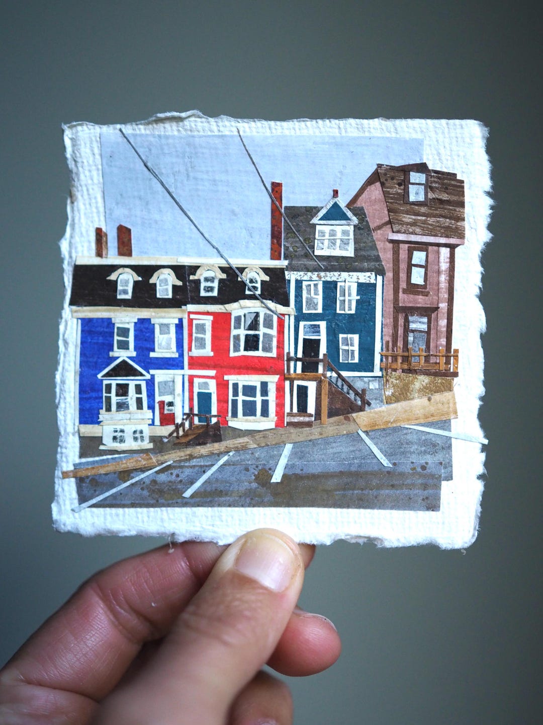 ORIGINAL ART - "historic City Street View" - Painted Paper Collage ...