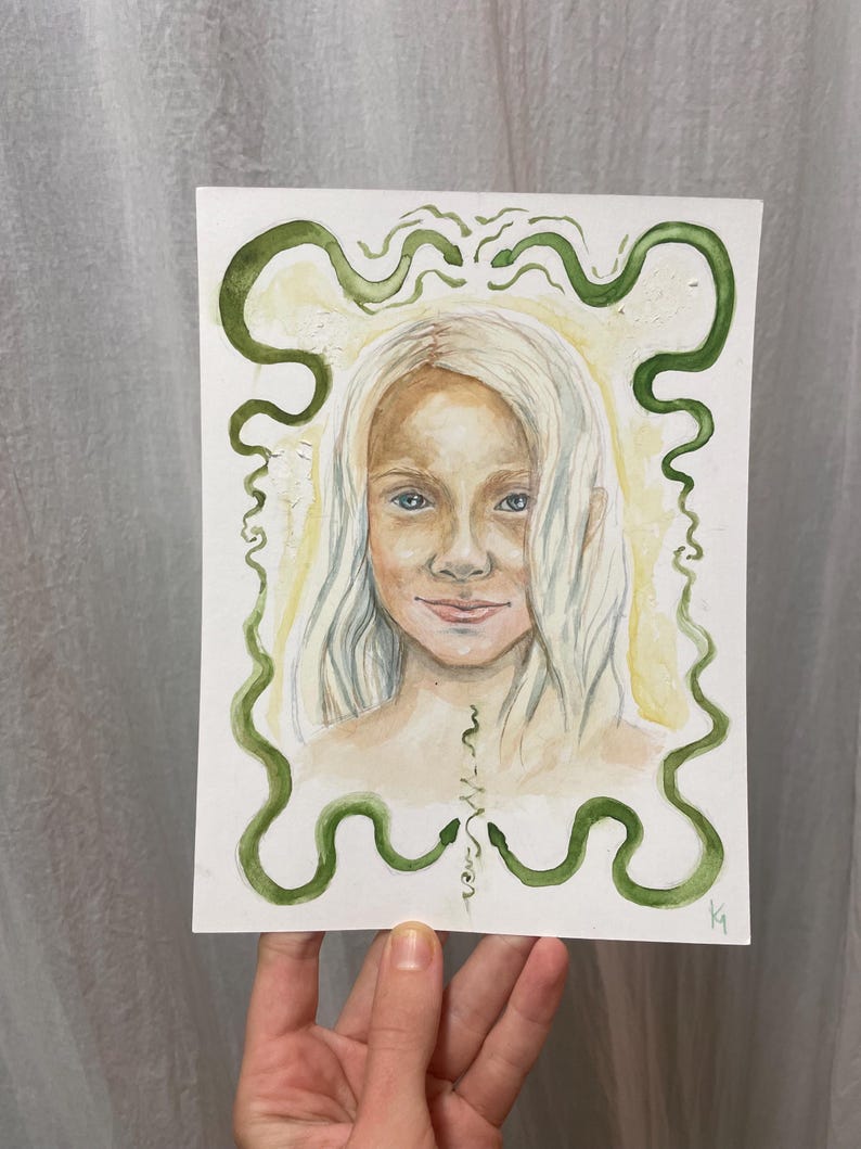 Soul Portrait Watercolor Painting,spiritual Portrait, Intuitive Spirit ...