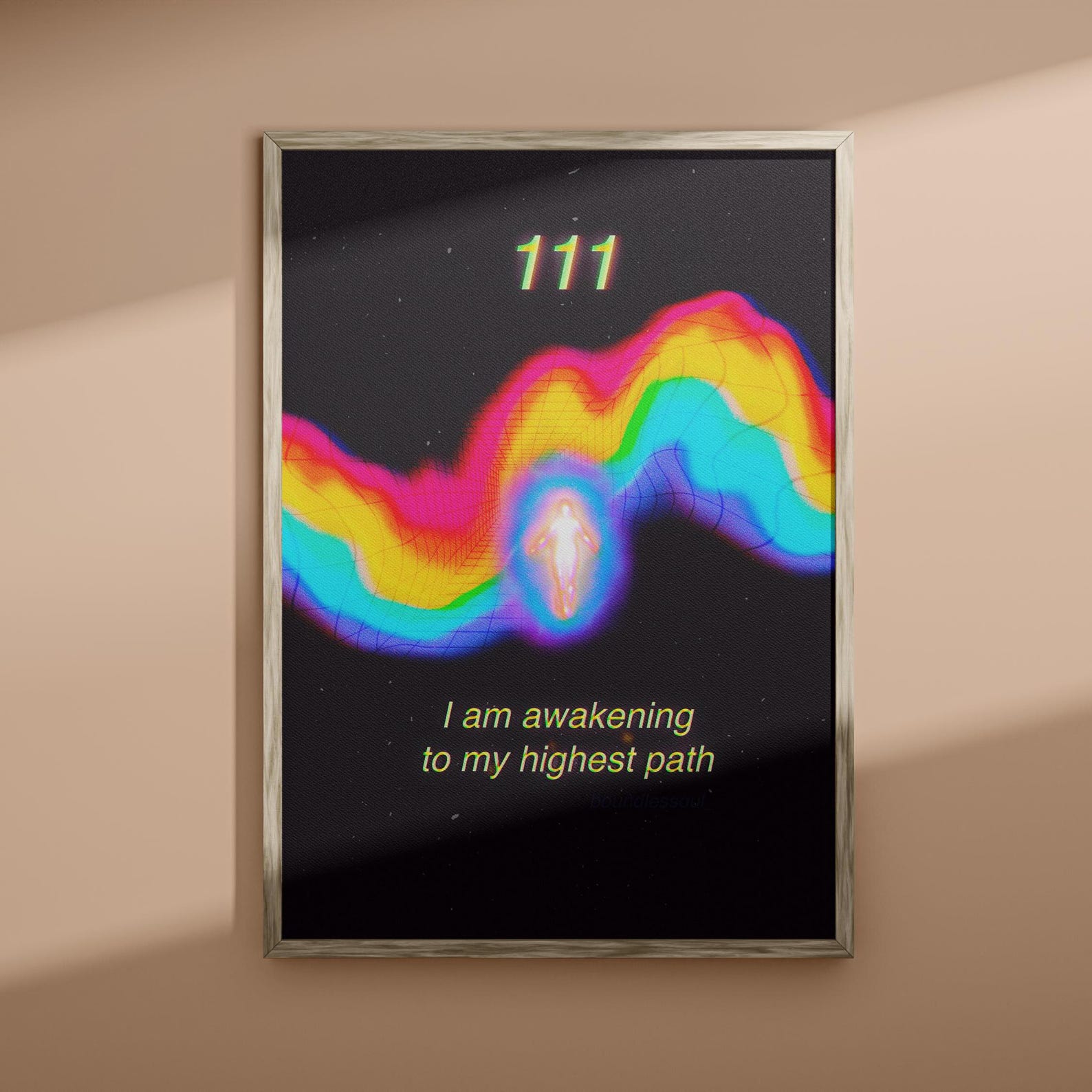 111 Affirmation Art Print, Angel Number Art, "i Am Awakening to My ...