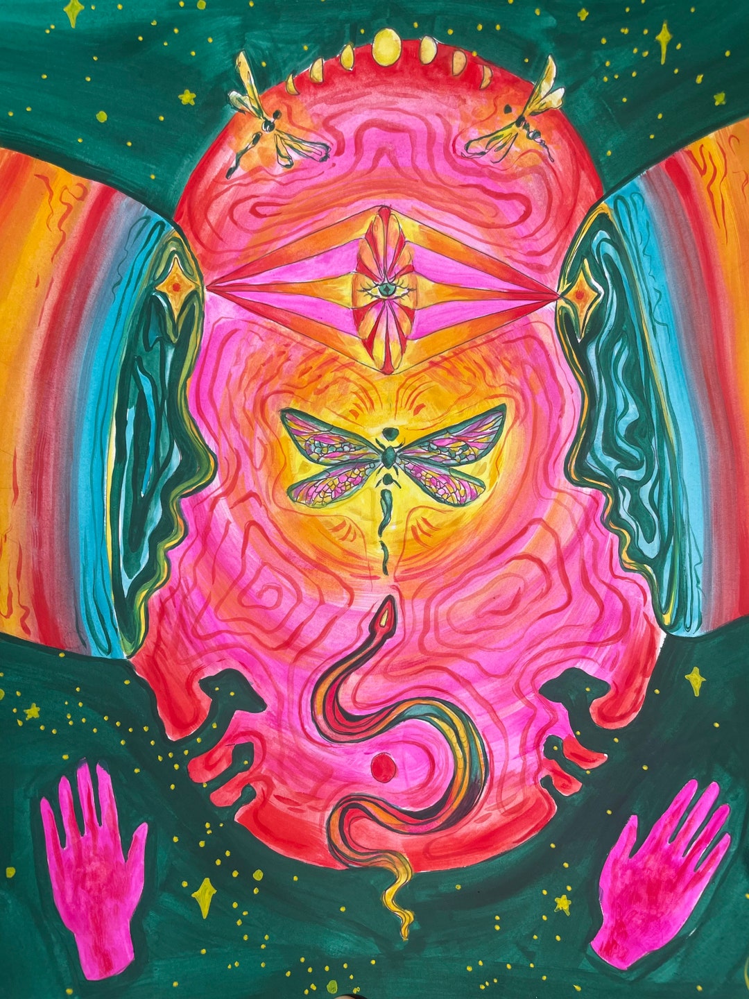 Telepathy, Original Painting, Visionary Painting, Visionary Art ...