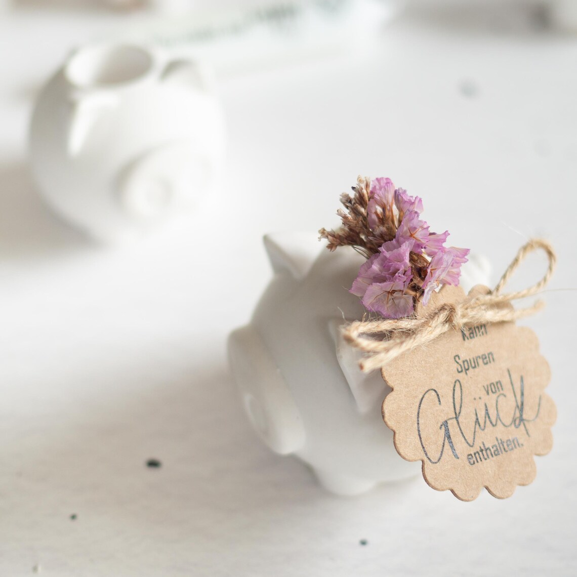 Glücksschwein aus Raysin Kerzenständer Schwein Glücksbringer Schweinchen Dekoschwein (keine ...