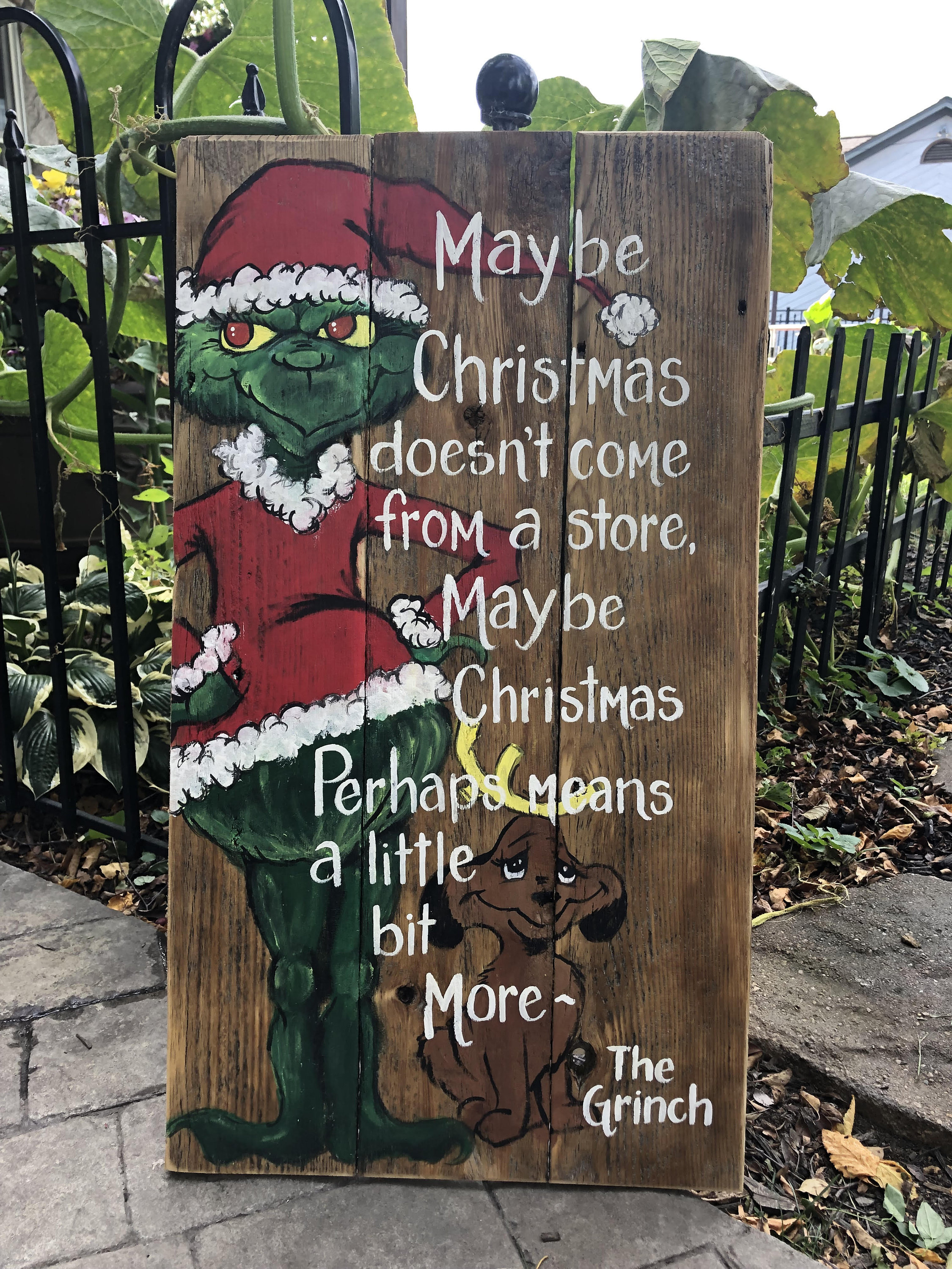 Christmas Sign Grinch | Etsy