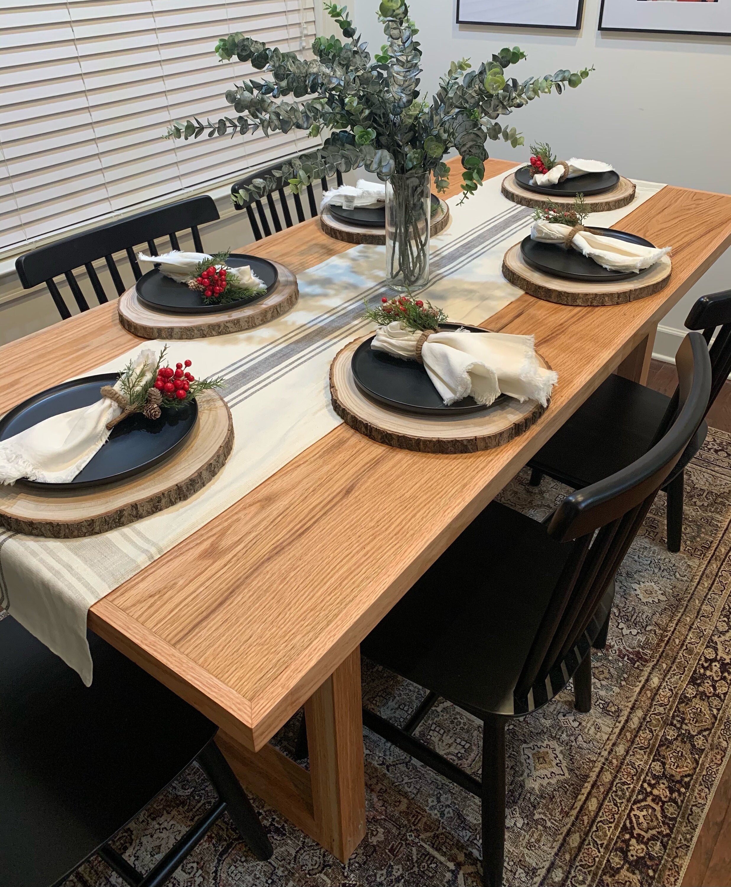 Solid Oak Modern Dining Table | Etsy