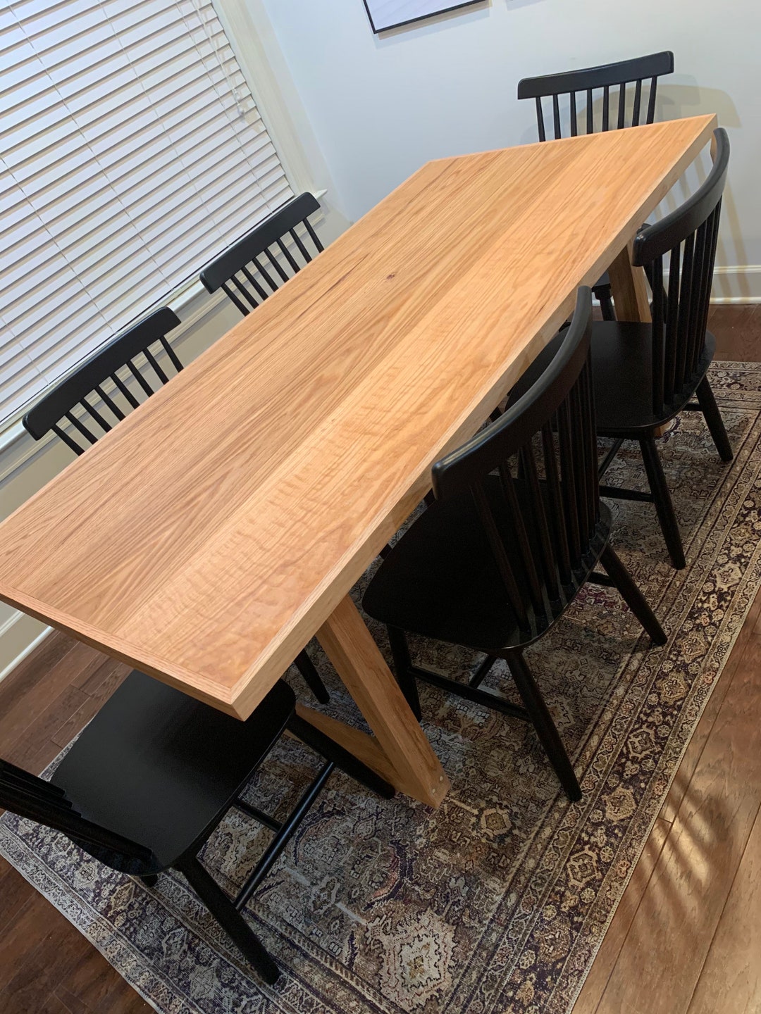 Solid Oak Modern Dining Table - Etsy
