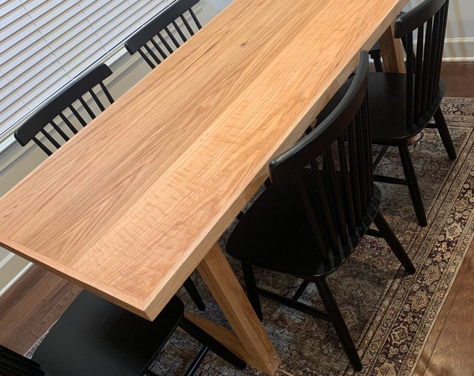 Solid Oak Modern Dining Table - Etsy