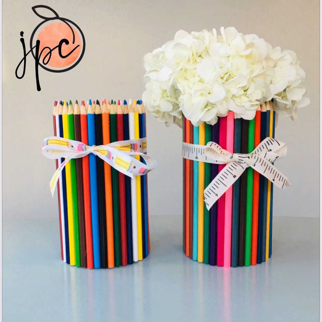 Teacher Gift Colored Pencil Vase - Etsy