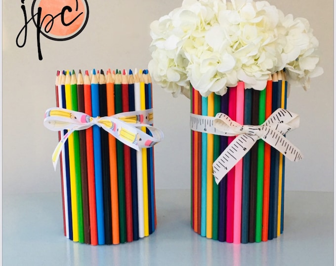 Teacher Gift Colored Pencil Vase - Etsy