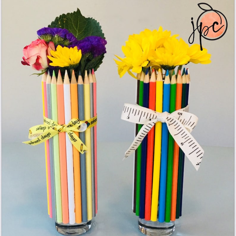 Teacher Gift Colored Pencil Bud Vase - Etsy