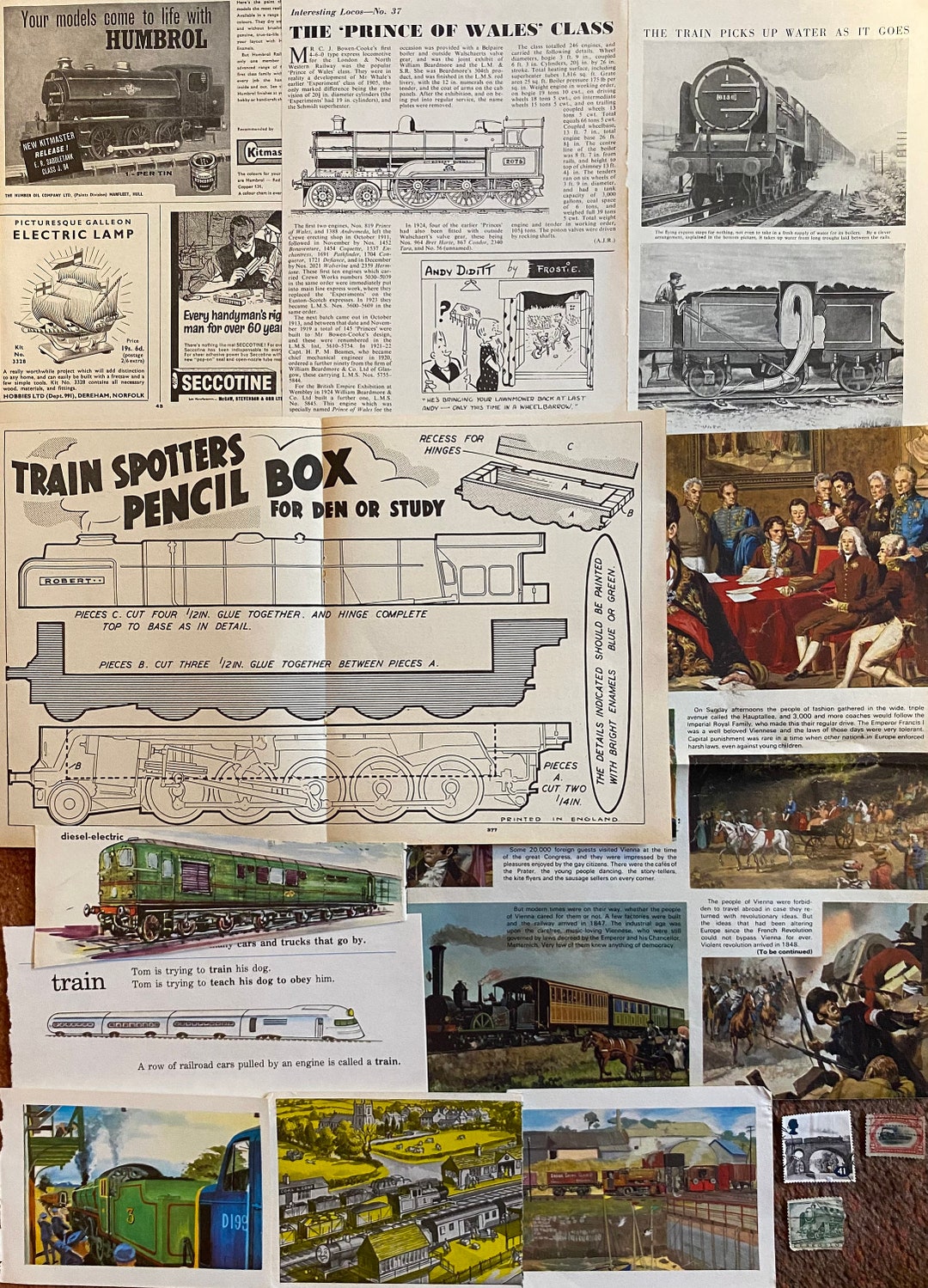 Trains Vintage Railway Paper Pack for Collage and Other Art Projects ...