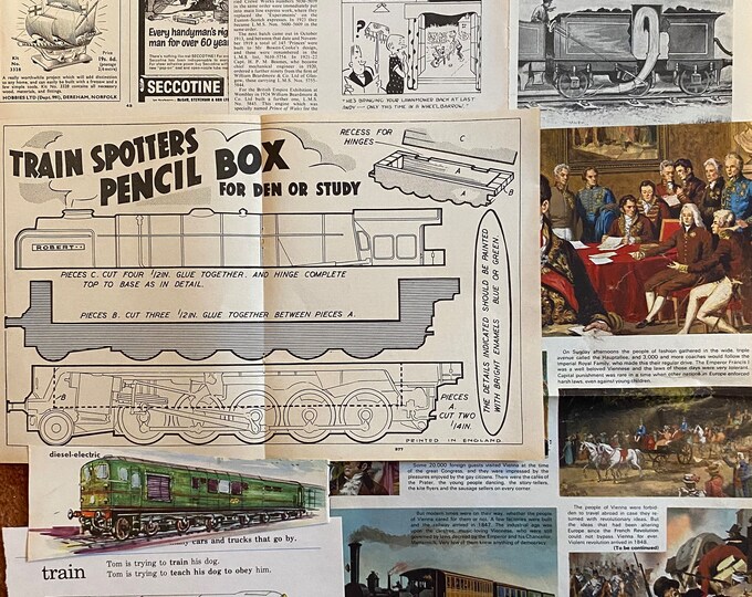 Trains Vintage Railway Paper Pack for Collage and Other Art Projects ...