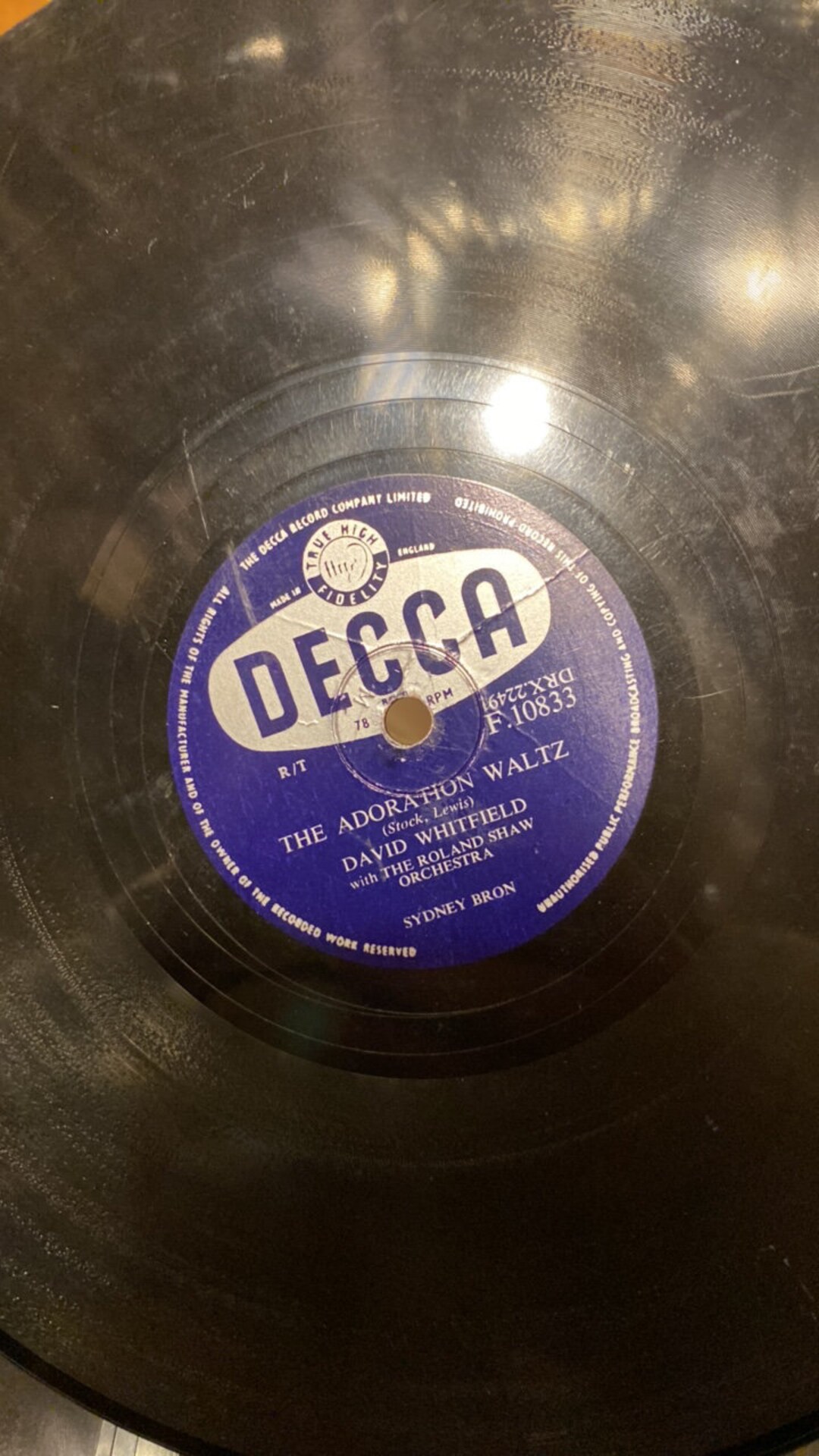3 78rpm Vinyl Records. 78rpm Discs. 1960s 1970s. 10 Inch. Decca. Price ...