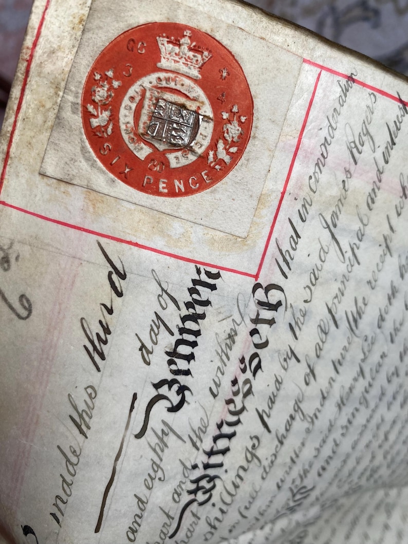 Rare Vellum Mortgage Indenture, 1879-1880, Handwritten Deed With Wax ...