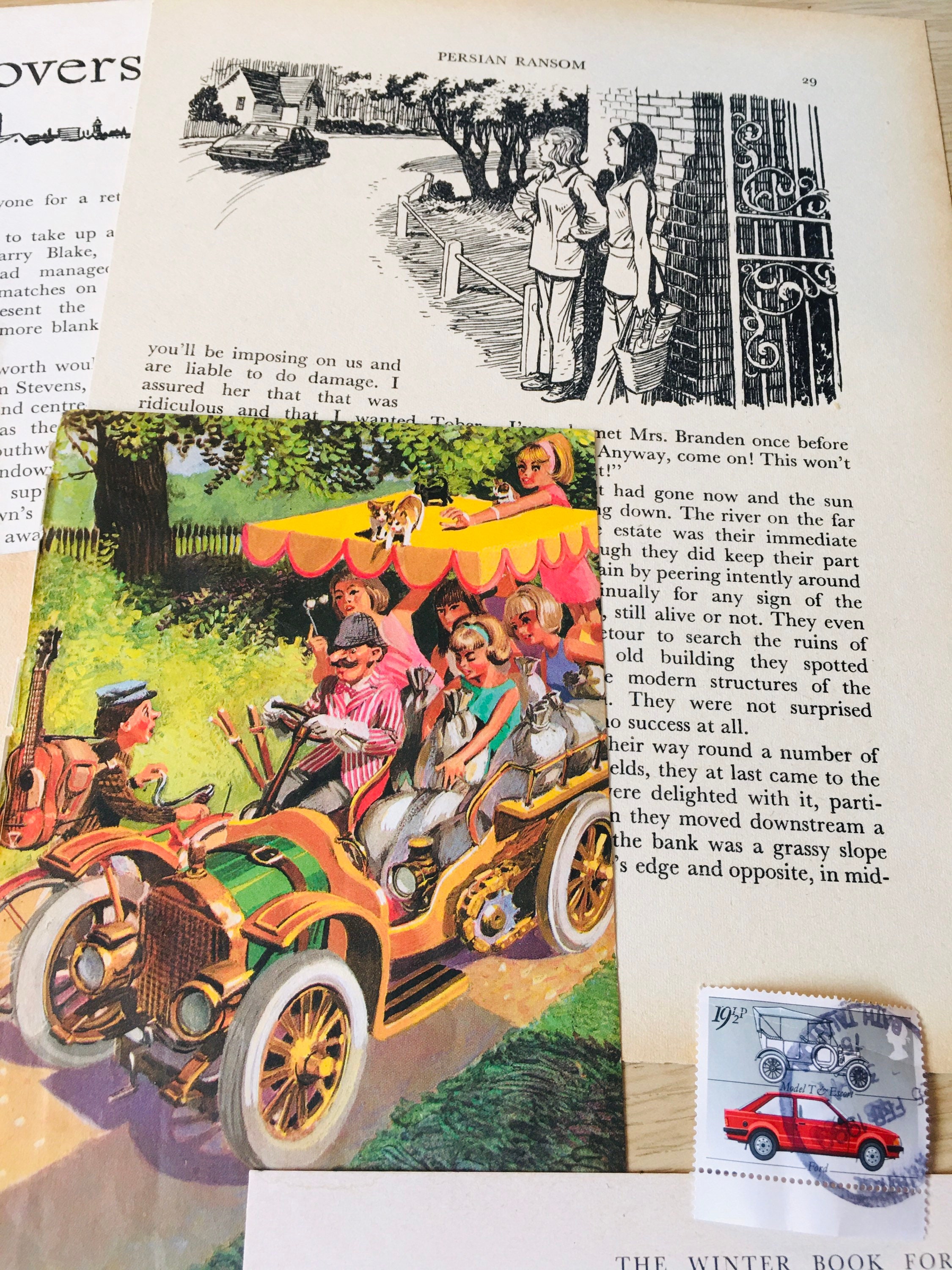 Cars Vintage Ephemera. Pack of Genuine Vintage Car Illustrations ...