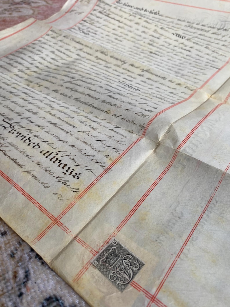 Rare Vellum Mortgage Indenture, 1879-1880, Handwritten Deed With Wax ...