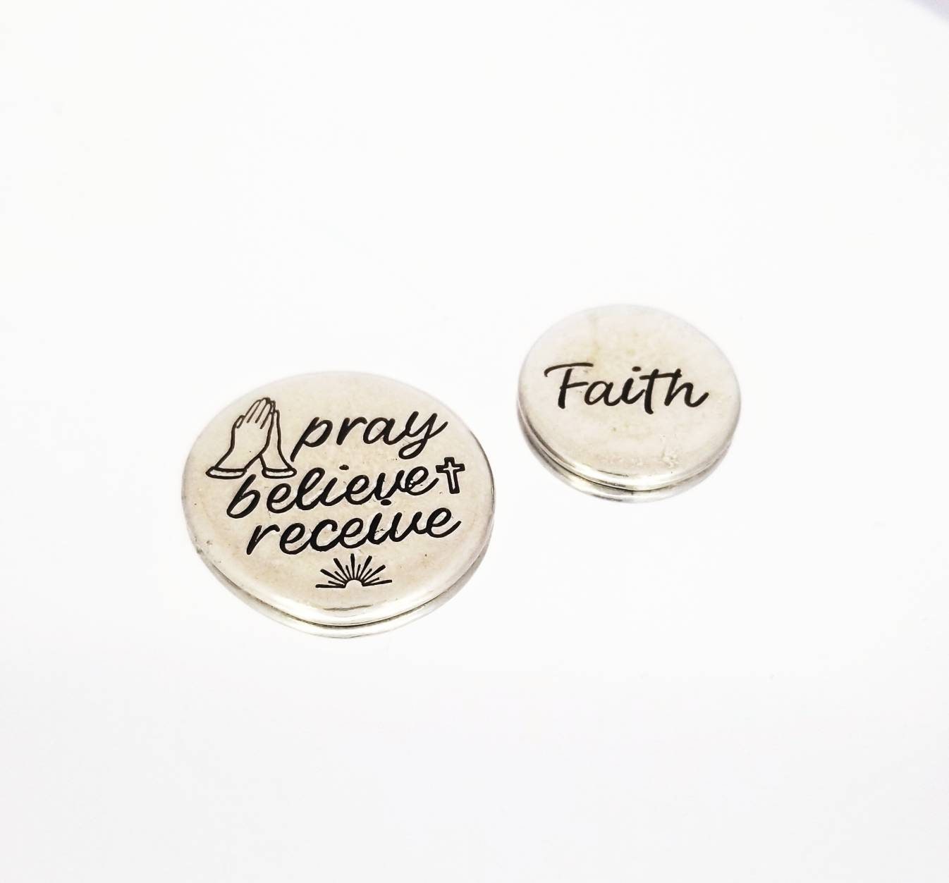 Hand Stamped Pewter Pocket Pebble: Affirmation Reminder, Love Token - Etsy