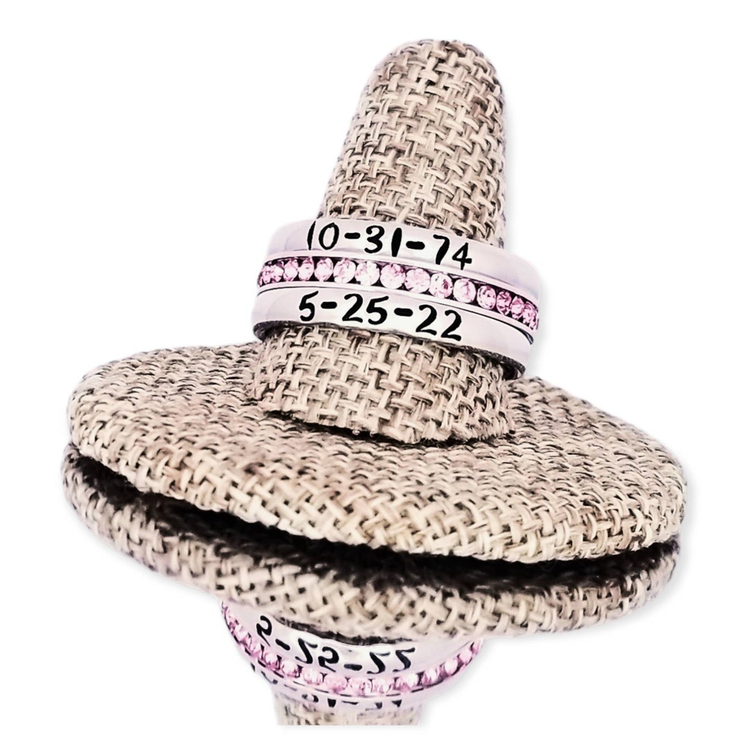 Birth Date Rings, Anniversary Date Gift, Personalized Date Jewelry ...