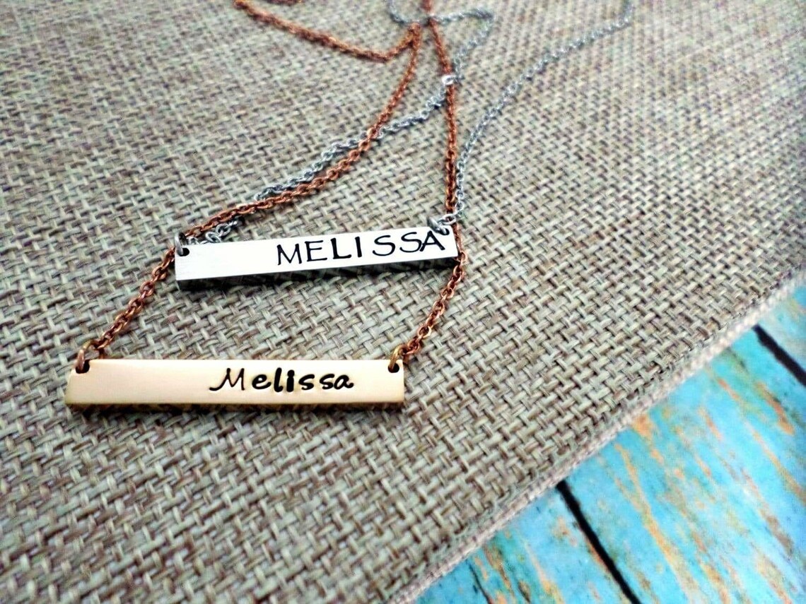 Personalized 2024 Graduation Bar Necklace: Stainless Steel, Rose Gold ...
