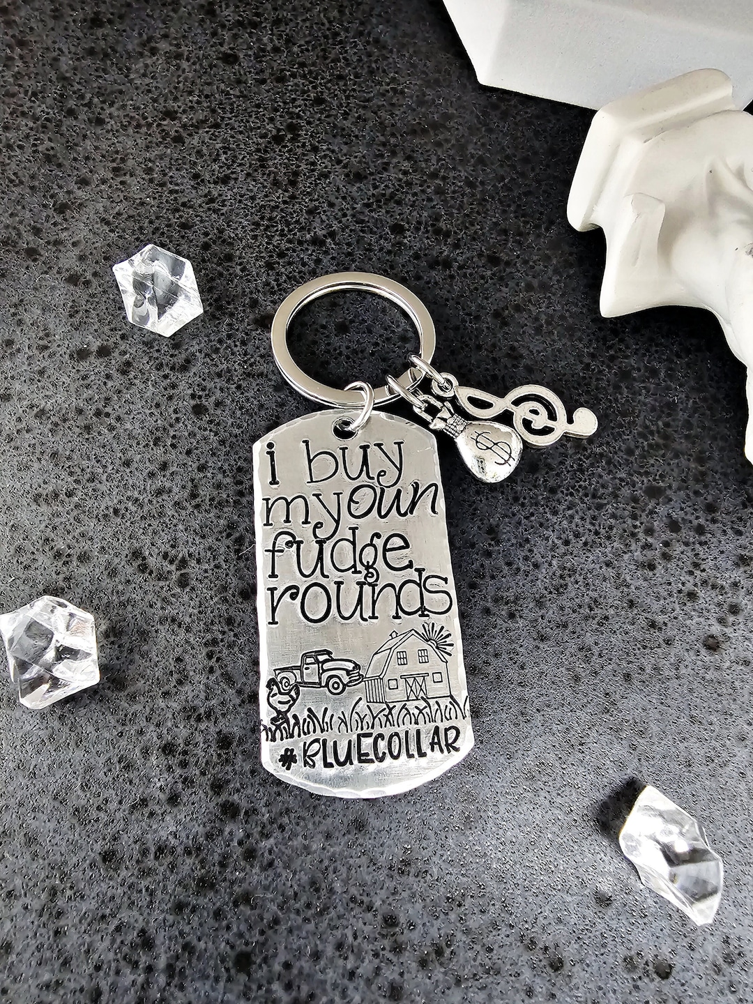 I Buy My Own Fudge Rounds Keychain, Anthony Oliver Music, Country Music ...