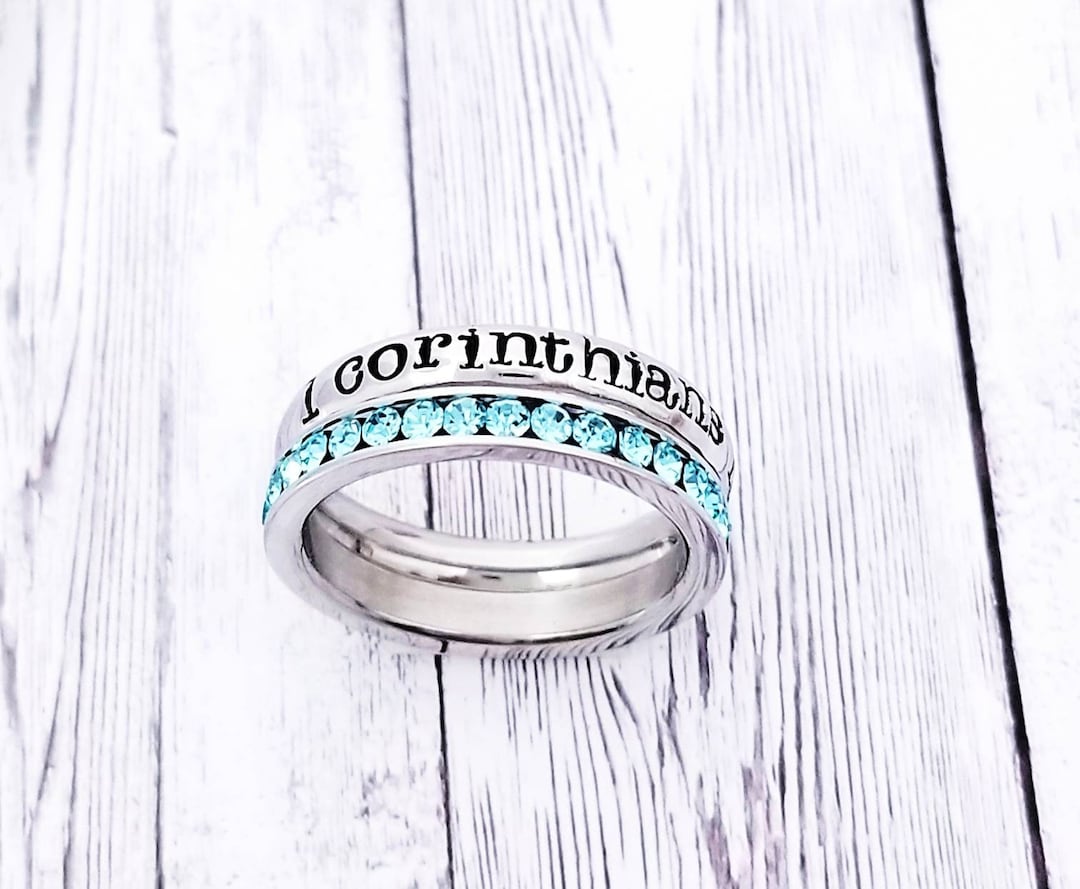 Hand Stamped Scripture Ring: Stainless Steel Christian Jewelry - Etsy