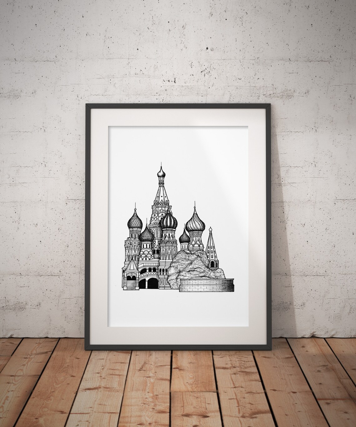 St Basil's Cathedral A5/A4 Detailed Hand-drawn Architectural Drawing ...