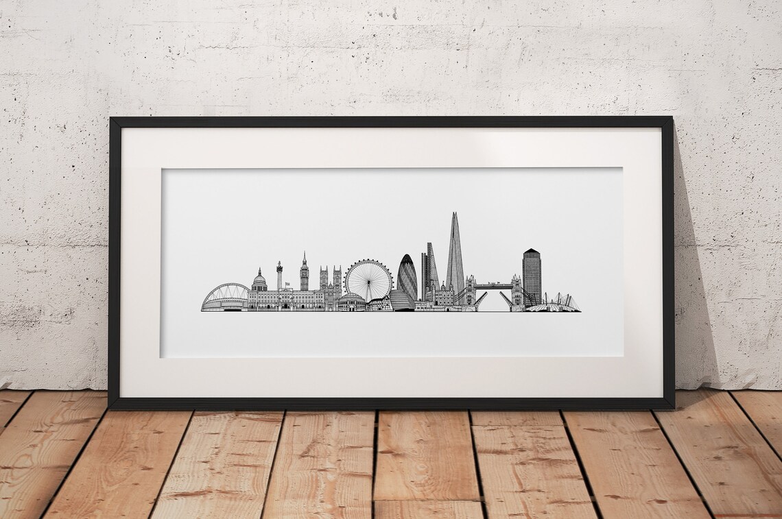London Skyline Drawing A2 London Landmarks Drawing London - Etsy UK
