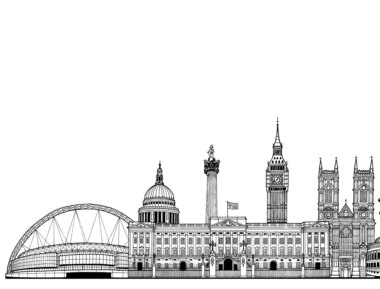 London Skyline Drawing A2 London Landmarks Drawing London - Etsy UK