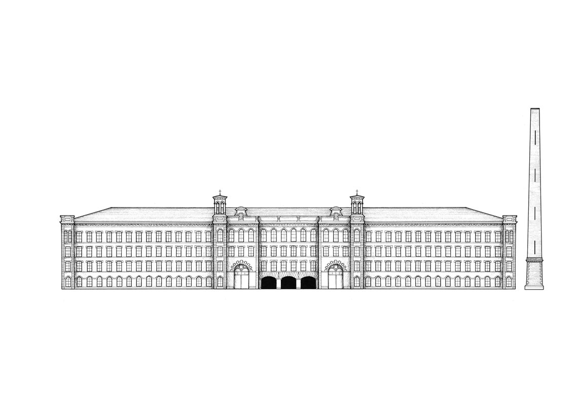 Salts Mill A5/A4 Detailed Hand-drawn Architectural Drawing - Etsy UK