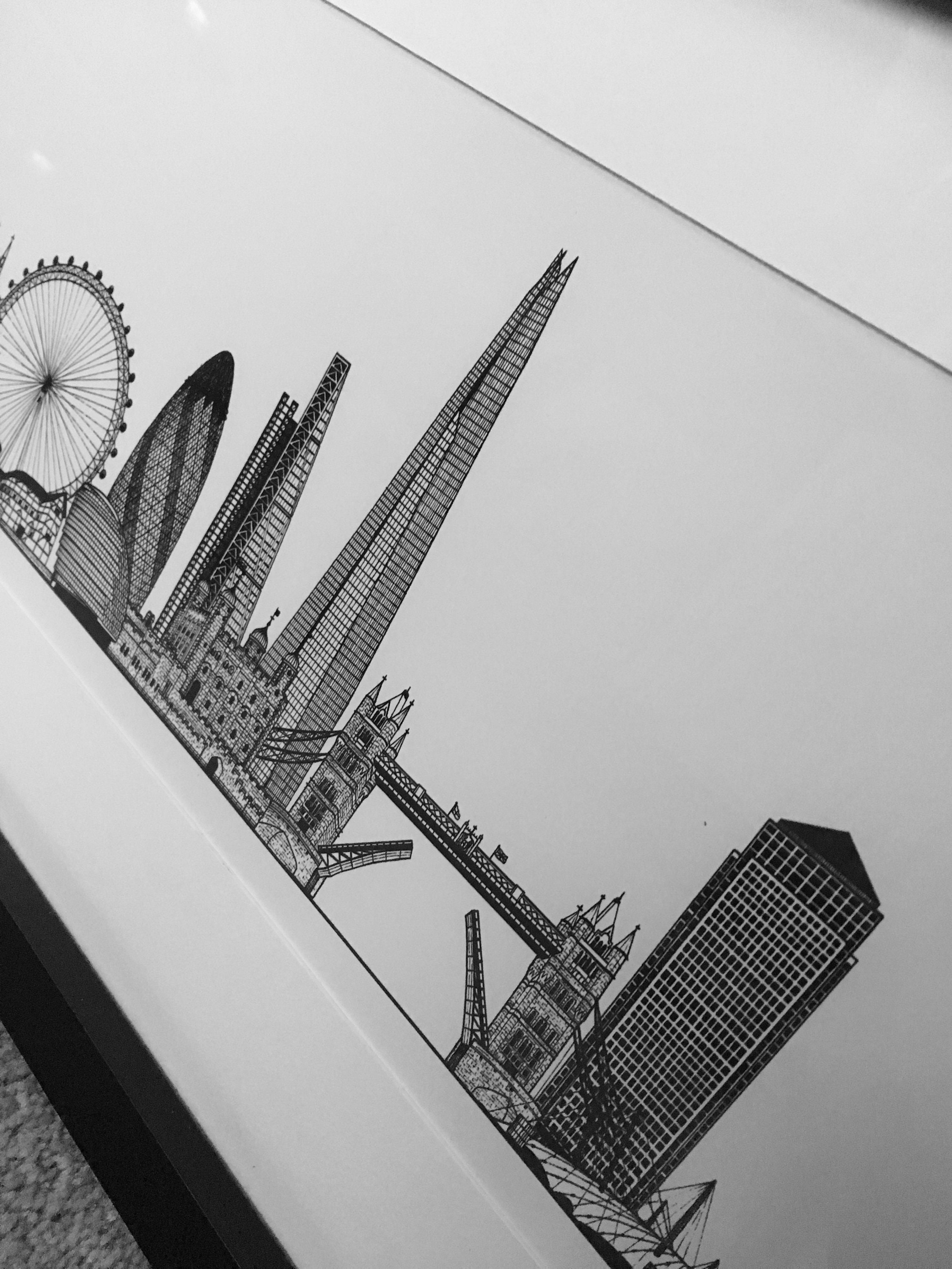 London Skyline Drawing A2 London Landmarks Drawing London - Etsy UK