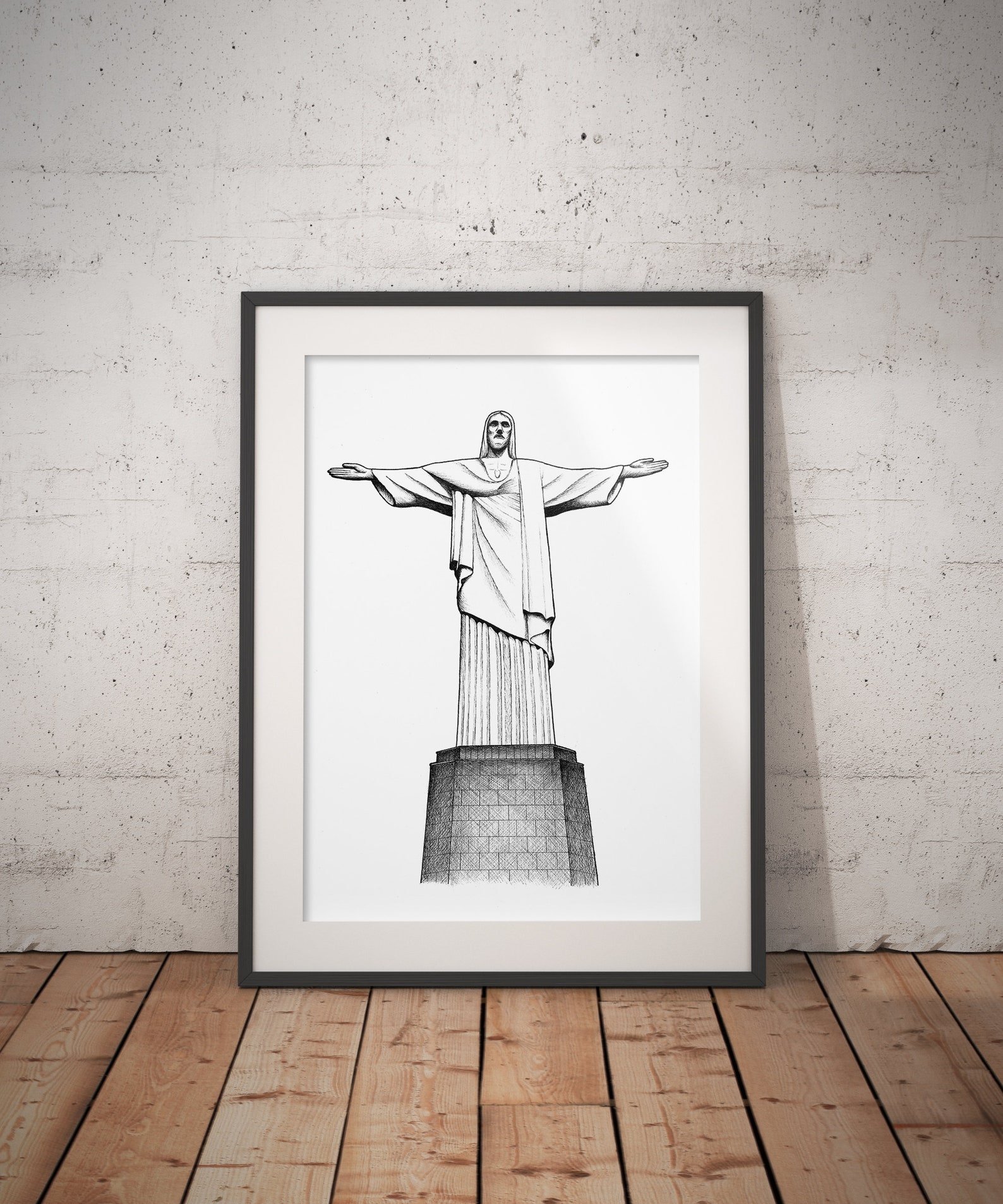 Christ the Redeemer A5/A4 Detailed Hand-drawn Architectural Drawing ...