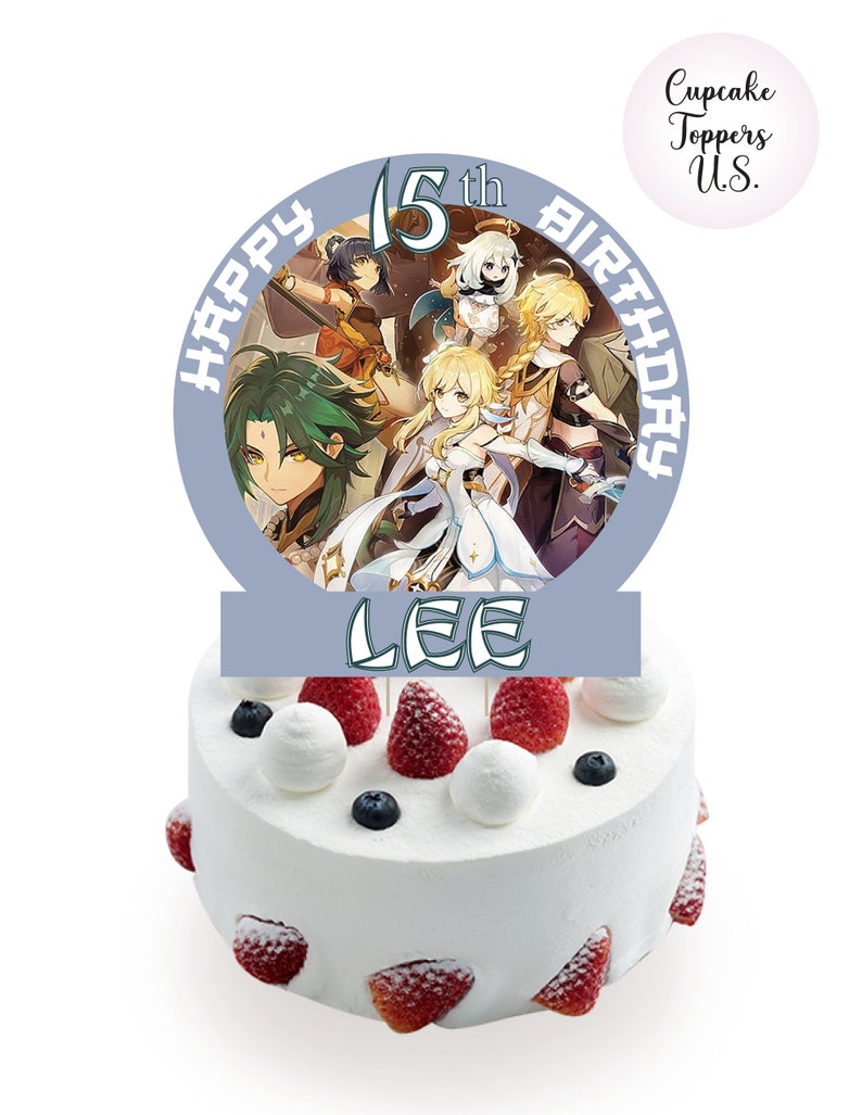 Genshin Impact Birthday Cake Topper Personalized Handmade by - Etsy Canada