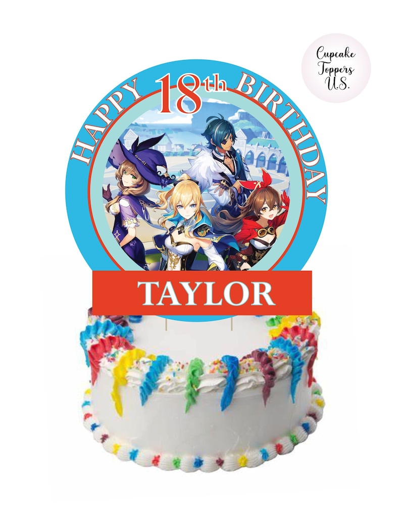 Genshin Impact Birthday Cake Topper Personalized Handmade by - Etsy Canada