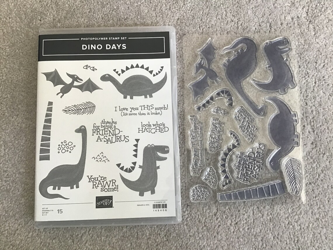 Stampin Up Dino Days & Dies NEW Retired | Etsy